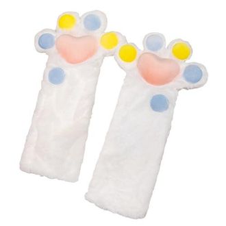 Generic Gants en forme de patte de chat pour filles - Gants chauds &agrave; doigts complets, accessoires de d&eacute;guisement danimaux en peluche pour adolescents et adult