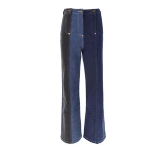Moschino Patchwork Flare Denim Jeans - - Jeans - Damen - Blau - M