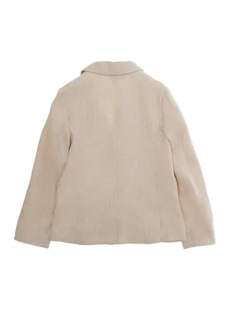 Emporio Armani Boys Single-Breasted Linen Jacket Beige Blazers