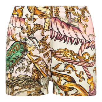 Moschino Bedruckte Baumwollshorts mit Metall-Details - - Shorts - Damen - Beige - 2XS