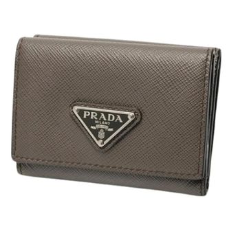 Prada Portefeuille Tri-fold Pre-owned - Femme - Pre-owned - Gris - Taille: ONE Size