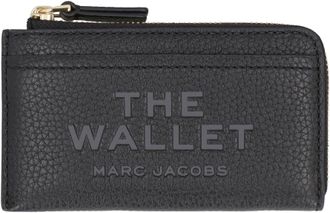 Marc Jacobs Womens Wallet Top Zip Multi Leather Black Cow Hide & Purses