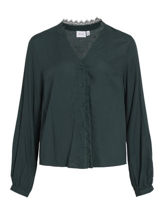Vila Vigrace V-Neck L/S Lace Shirt - Noos