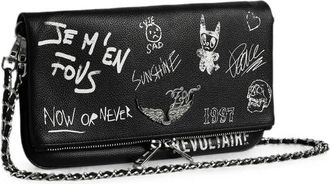 Zadig&Voltaire Rhinestone-Embellished Wings Clutch - Black