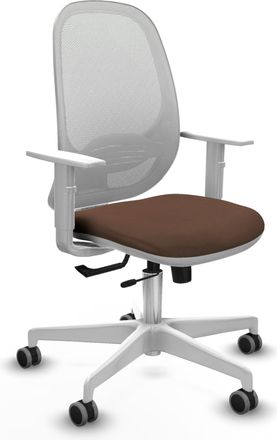 Piqueras y Crespo B&uuml;rostuhl aus Zylano-Stoff mit wei&szlig;en Armlehnen, h&ouml;henverstellbare Lendenwirbelst&uuml;tze, ausgestattet mit Syncro/Translack und Schneideschaum, Wei&szlig;/Dunk