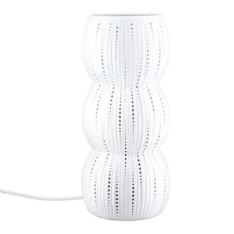 Gilde Tischleuchte Falco - Porzellan - matt wei&szlig; - H&ouml;he 28cm x &Oslash; 12 cm - Prickellampe