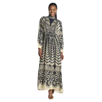 Farm Rio Farm Rio, Femme, Robes, Multicolore, Taille: 36 FR Robe Longue Imprimée Bicolore