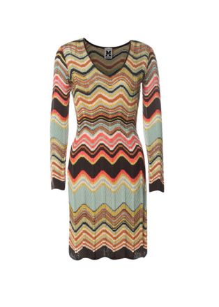 Missoni M Multioloured Zig Zag Knit Dress Size S