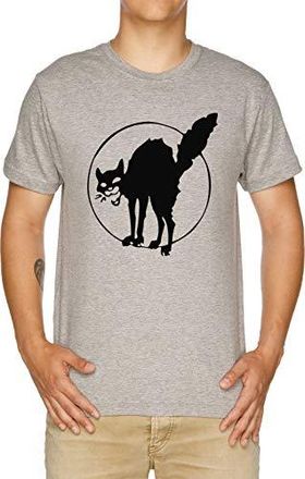 Vendax Anarchiste Noir Chat T-Shirt Homme Gris