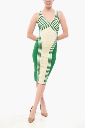 Elisabetta Franchi Two-Tone Knitted Sheath Dress size 40