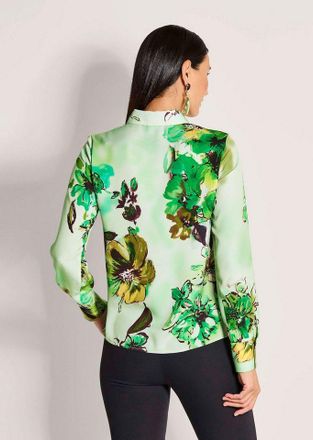Madeleine Langarmbluse Elegante Bluse mit Hemdkragen Florales-Muster, Knopfleiste, lange &Auml;rmel