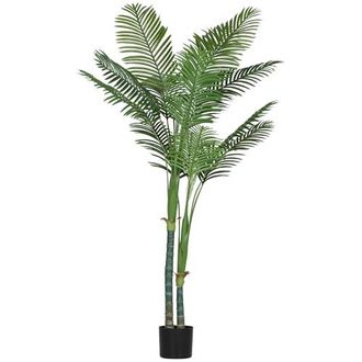 HOMCOM Plante Artificielle int&eacute;rieure 180 cm, Palmier Areca Arbre Artificiel avec Pot en Plastique et Flocage, 14 Feuilles en PE, Fausse Plante Vert d&eacute;corati
