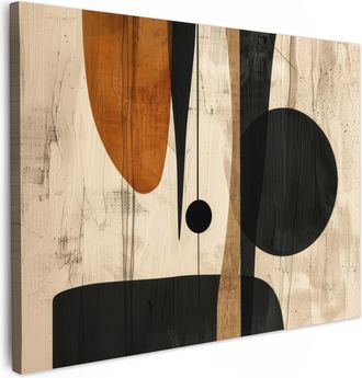 MuchoWow © Bild auf Leinwand 80x60 cm Schlafzimmer Bilder Badezimmer Wand Deko Wohnzimmer Moderne Wanddeko Bilderwand Geschenk Kunst - Beige - Schwarz - Modern