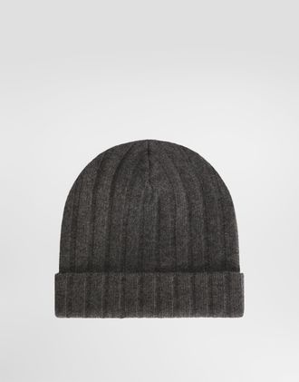 Dolce & Gabbana Strickm&uuml;tze Aus Kaschmir - Mann H&uuml;te Und Handschuhe Grau Tgu