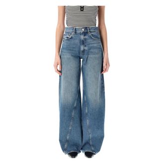 Anine Bing Blaue Wide Leg Denim Jeans - - Jeans - Damen - Blau - W27