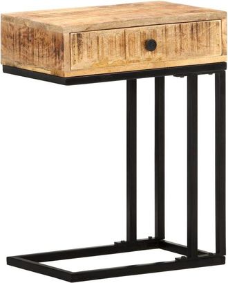 vidaXL Vidaxl - Table dappoint en forme de u en bois de différentes couleurs avec tiroir Couleur : brun avec des veines claires