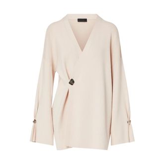 Liu Jo Cardigan Over mit Schmuckkn&ouml;pfen - - Knitwear - Damen - Beige - S