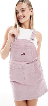 Tommy Jeans Robe salopette en velours côtelé - Rose délavé