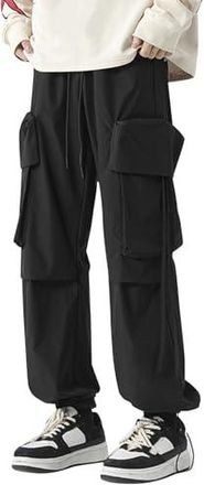 Generic Pantalon cargo dhiver doubl&eacute; en polaire pour homme, grande taille, style am&eacute;ricain, pantalon dext&eacute;rieur, Noir, XXL