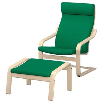 IKEA PO&Auml;NG Sessel und Hocker