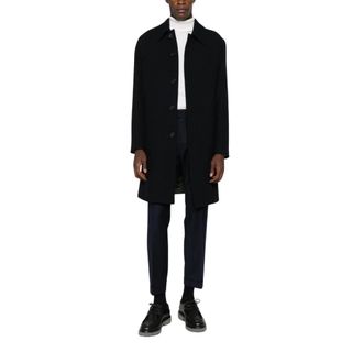 Manuel Ritz Eink&ouml;pfiger Wollmischungs-Mantel - - Coats - Herren - Schwarzk - S