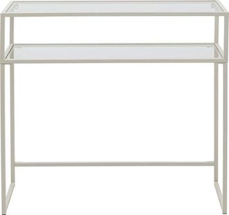 Kare Design Design Konsole Loft Greige, 80x85 cm Ablage aus Glas, Minimalistisch, Wohnzimmer, Flur