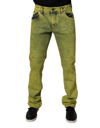 Dolce & Gabbana Yellow Cotton Stretch Skinny Men Denim Jeans Elastane Clothing