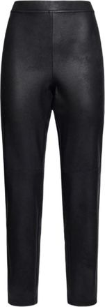 Elena Miro Femme, Pantalons, Noir, Taille: 42 FR Pantalon Enduit Maille Milanaise