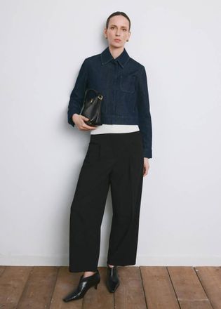 Mango Pantalon droit pinces noir - Femme - 34 - MANGO