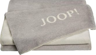 Joop Plaid Decke Uni Doubleface Ecru-Rauch Baumwolle/Dralon, Maße: 200cm x 150cm, 732316