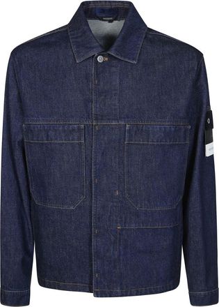 Stone Island Homme, Vestes, Bleu, Taille: M Blouson de motard