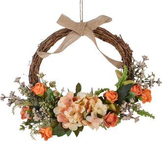 Generic Künstlicher Frühlingskranz für die Haustür | Sommer-Rattangarland | Osterdekoration für Wand, Tür oder Fenster, Dekoration für die Außensaison für Hau