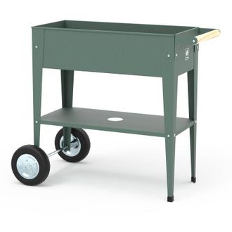 Herstera Metall Hochbeet, Kr&auml;uterfabrik Urban mit Abstellfl&auml;che, olivgr&uuml;n, 75 x 35 x 80 cm (L x B x H)