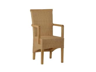 MiaMöbel Armlehnstuhl Rattan 53x98x57 cm Modern Massivholz Mahagoni Natur