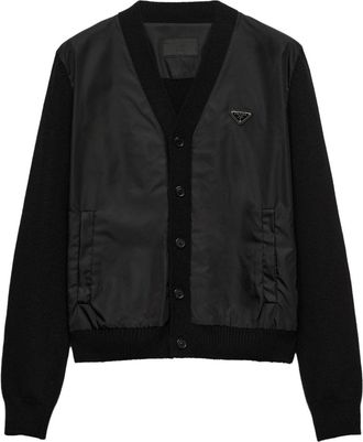 Prada Cardigan mit Eins&auml;tzen - Schwarz