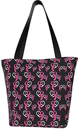 AOOEDM Sensibilisation, cancer du sein, espoir pour une gu&eacute;rison sac fourre-tout r&eacute;utilisable femmes sac &agrave; main d&eacute;contract&eacute; sacs &agrave; bandouli&egrave;re pour faire les