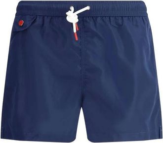 Kiton Homme, Maillots de bain, Bleu, Taille: 2XL Short de Bain Monochrome avec D&eacute;tails Iconiques