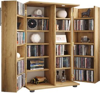 VCM Holz cd dvd Regal abschlie&szlig;bar Engalo xl