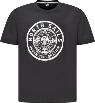 North Sails Grafikdruck Baumwoll T-Shirt - - Tops - Herren - Schwarzk - XL