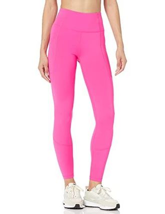 Amazon Essentials Legging de Sport Modelant &agrave; Taille Haute avec Poches (Disponible en Grandes Tailles) Femme, Rose Fluo, 6XL Grande taille