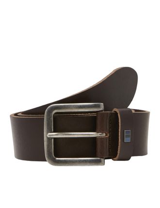 Jack & Jones Legerer Echtleder Gürtel Klassischer Leather Belt mit Löcher JACFLAG Leather Belt 4 cm NOOS