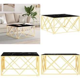 vidaXL Couchtisch Golden 80x80x40 cm Edelstahl und Glas - Esszimmertisch - Couchtisch - Wohnzimmertisch - Dekotich - Sidetable - Home & Living