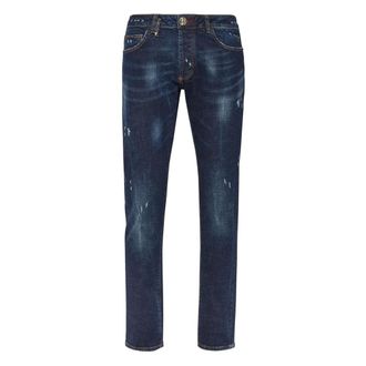 Philipp Plein Homme, Jeans, Bleu, Taille: W30 Super Straight Cut Pantalons Love