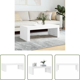 vidaXL Wohnzimmertisch Wei&szlig; - Couchtisch Wei&szlig; 102x50x36 cm Holzwerkstoff