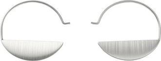 Dansk Copenhagen Saga Waterproof Silver Stainless Steel Hoop Earring - Brushed Finish - - Accessories - Damen - Grau - ONE SIZE