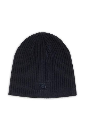 St&uuml;ssy Gerippte Beanie - Schwarz