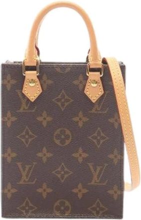 Louis Vuitton Pre-owned Petit Sac Plat Monogram sac 2way - Femme - Pre-owned - Brun - Taille: ONE Size