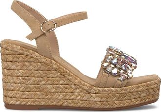 Alma En Pena Alma EN Pena, Femme, Chaussures, Beige, Taille: 36 EU Esparto Stone Platform Sandal