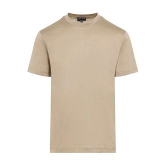 Giorgio Armani Sabbia Seiden-T-Shirt - - Tops - Herren - Beige - XL