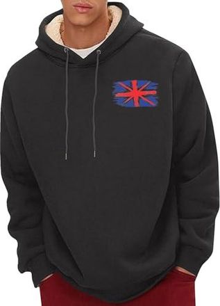 Generic Manteau à capuche moelleux pour homme - Haut en polaire pour homme - Printemps et automne - Sweat à capuche en velours et épais - Impression 2D person